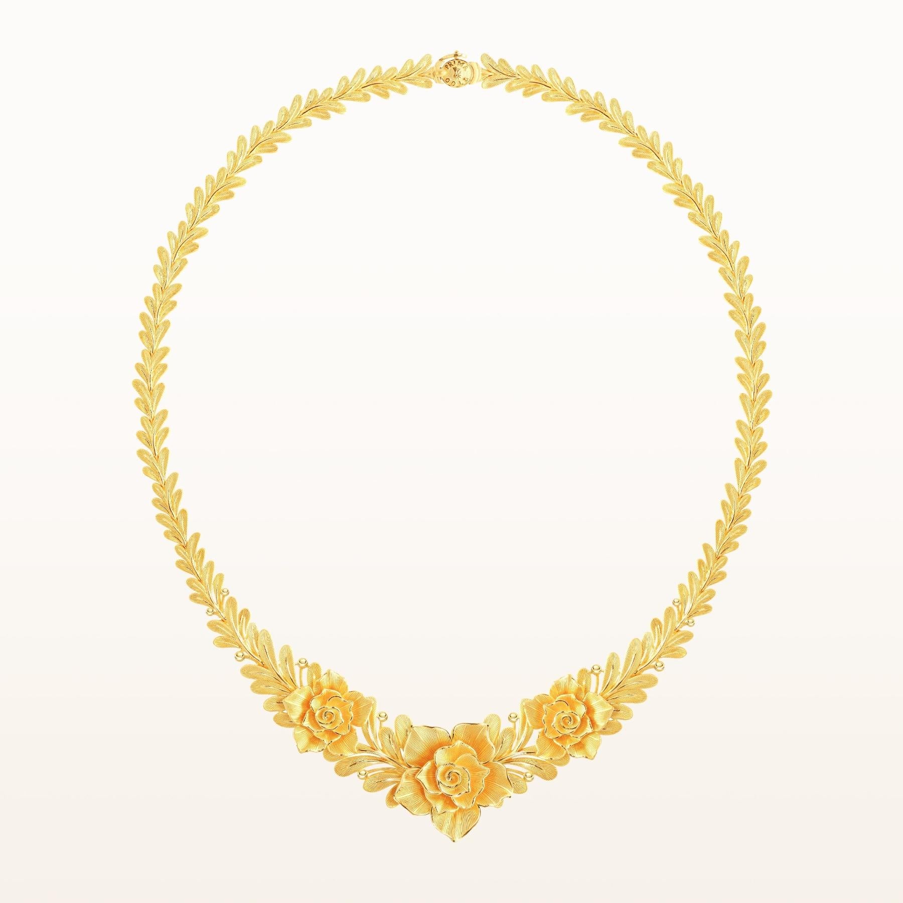 24K Pure Gold Necklace: Impala Lily Design – Prima Gold Official